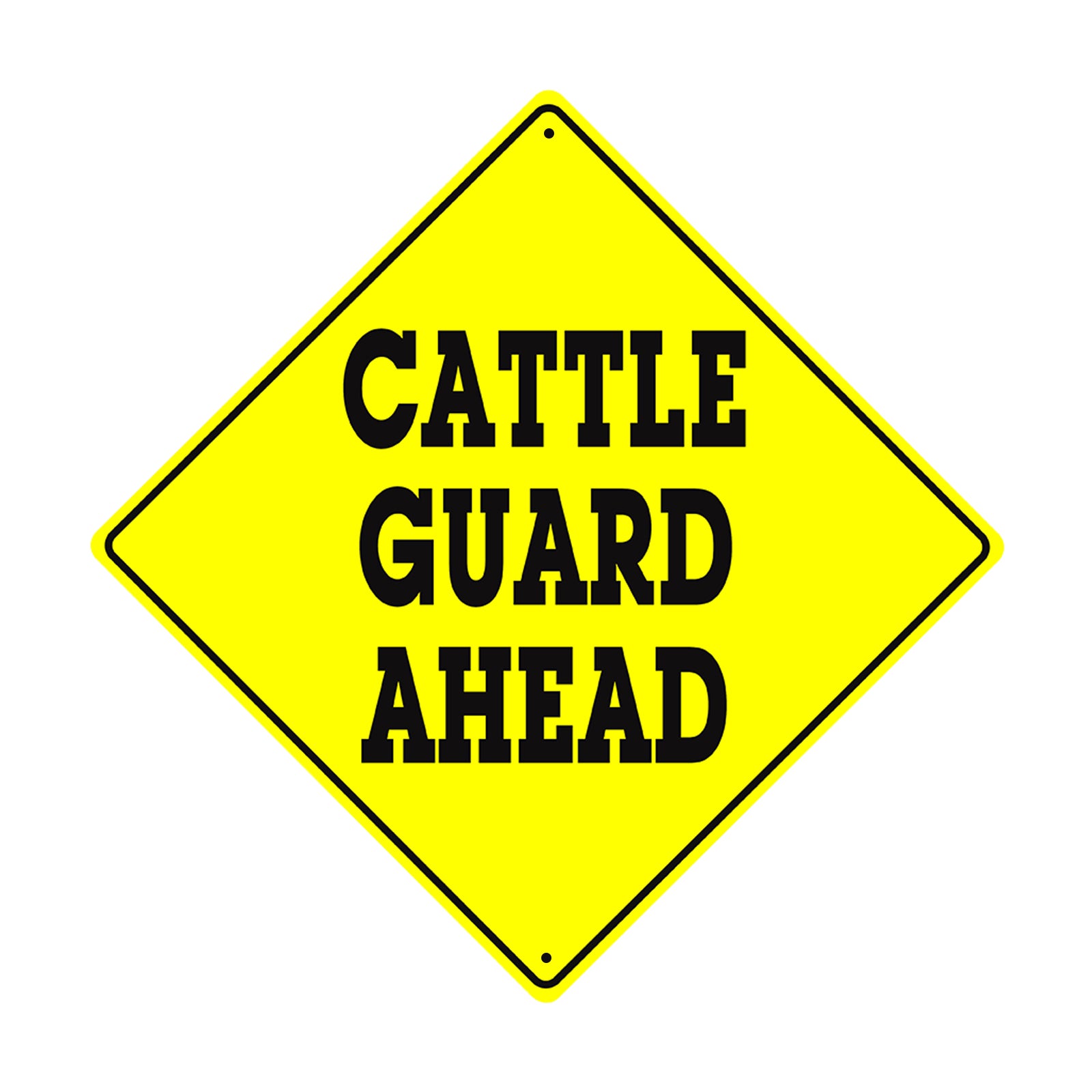 Warning Cattle Guard Ahead | Aluminum Diamond Sign - Sign Fever