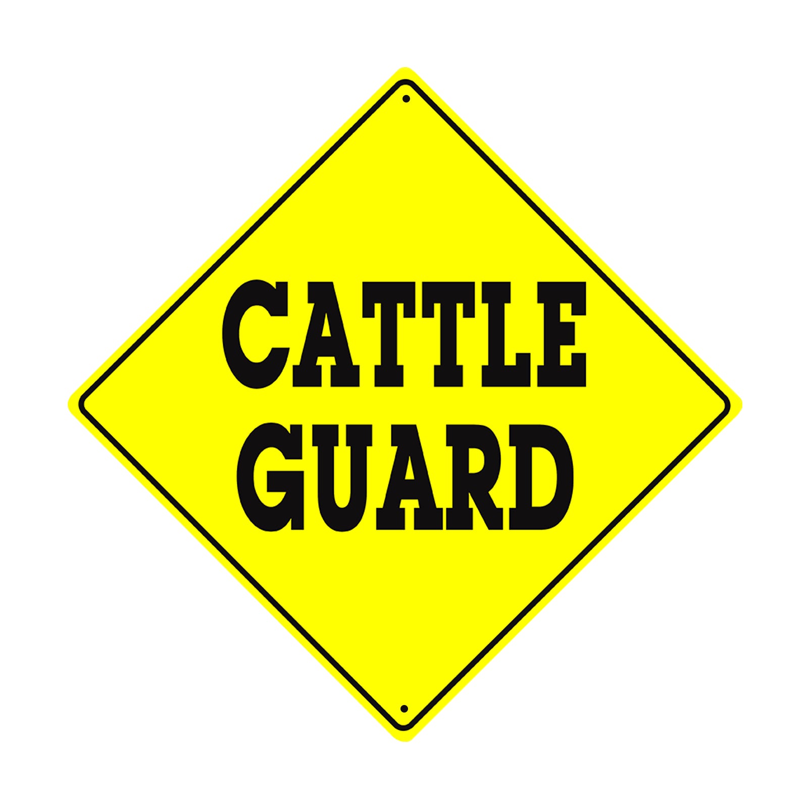 Warning Cattle Guard | Aluminum Diamond Sign - Sign Fever