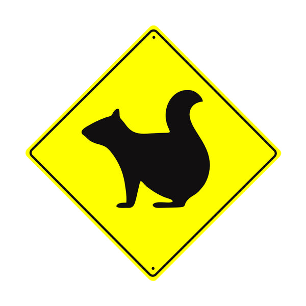 Squirrel Crossing | Aluminum Diamond Sign - Sign Fever