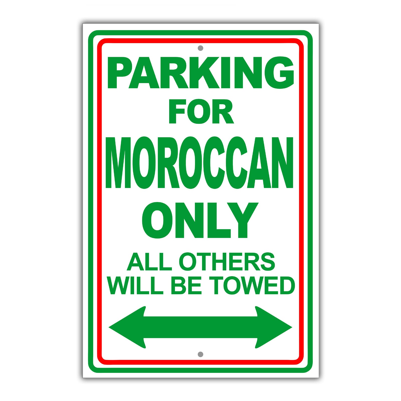Parking For Moroccan Only | Country Parking Sign – Sign Fever