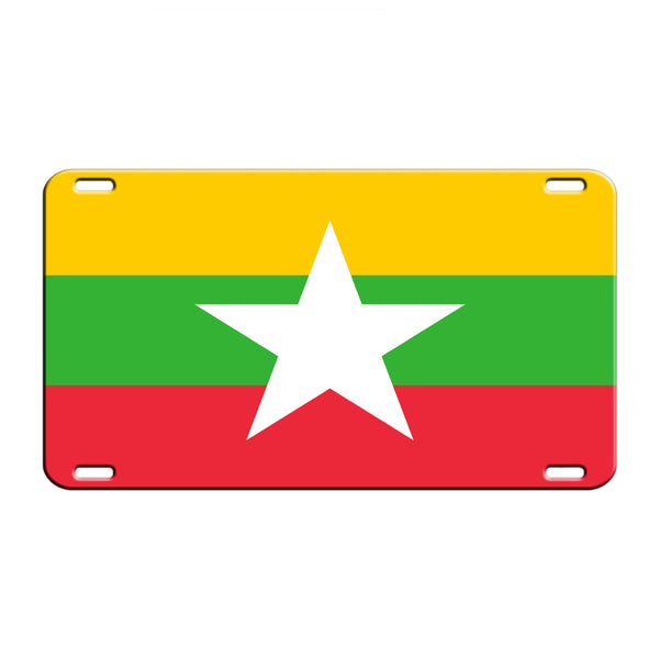 Myanmar (Burma) Country Flag | License Plate For Car - Sign Fever