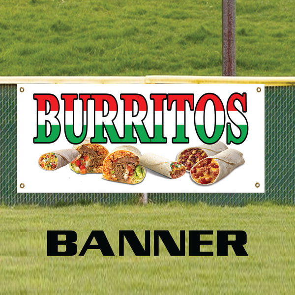 Burritos Mexican and Tex-Mex Cuisine Dish Vinyl | Banner Sign - Sign Fever