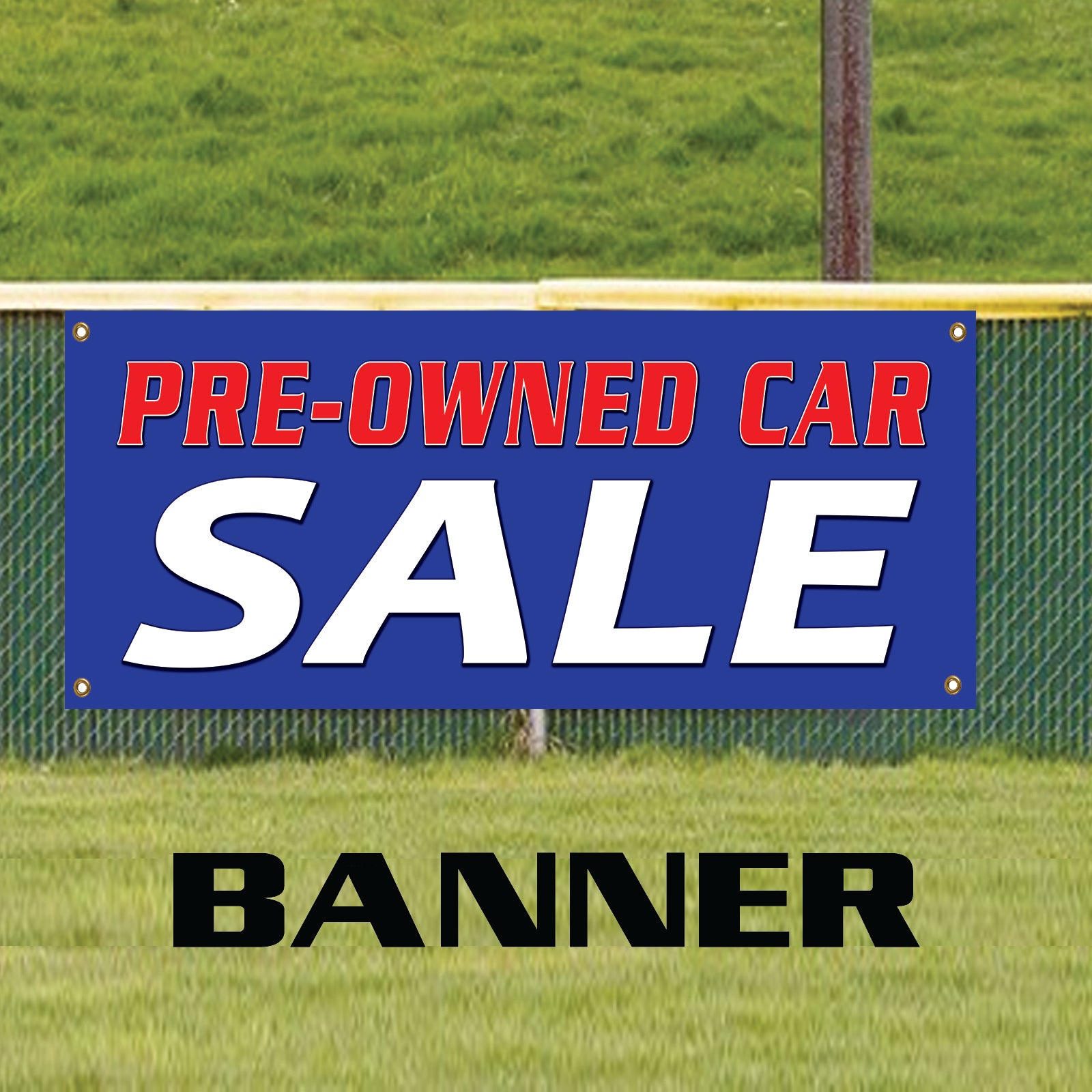 Pre Owner Car Sale We Buy Cars Marketing Vinyl | Banner Sign – Sign Fever
