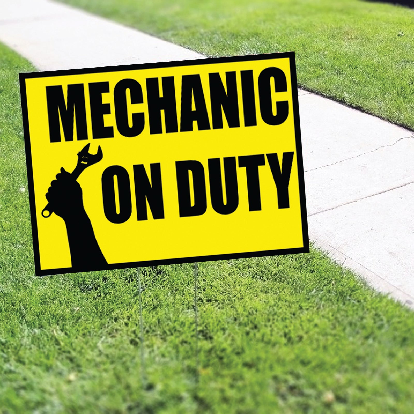 Mechanic On Duty Yard Sign - Sign Fever