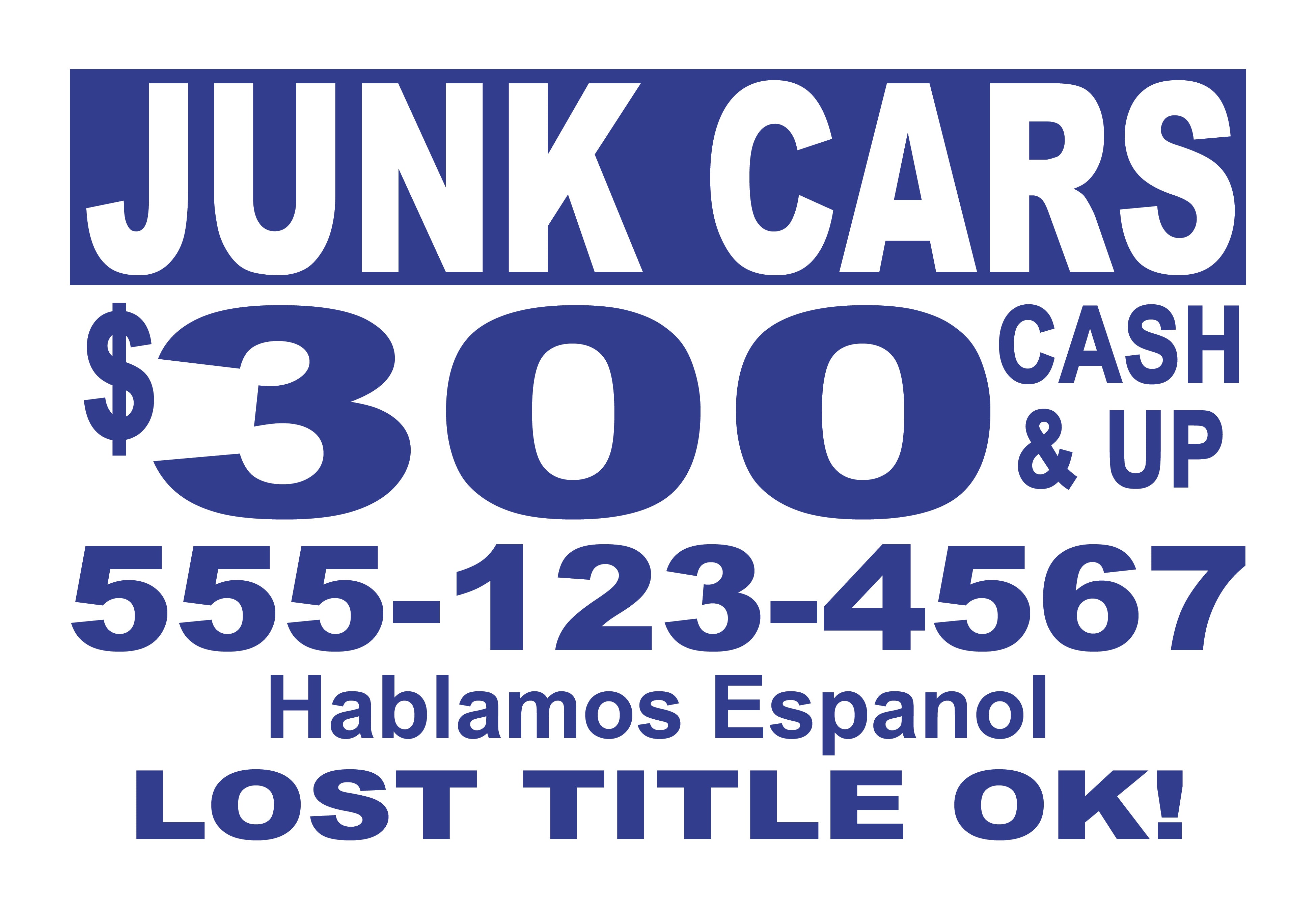 Junk Cars Customized Yard Sign – Sign Fever