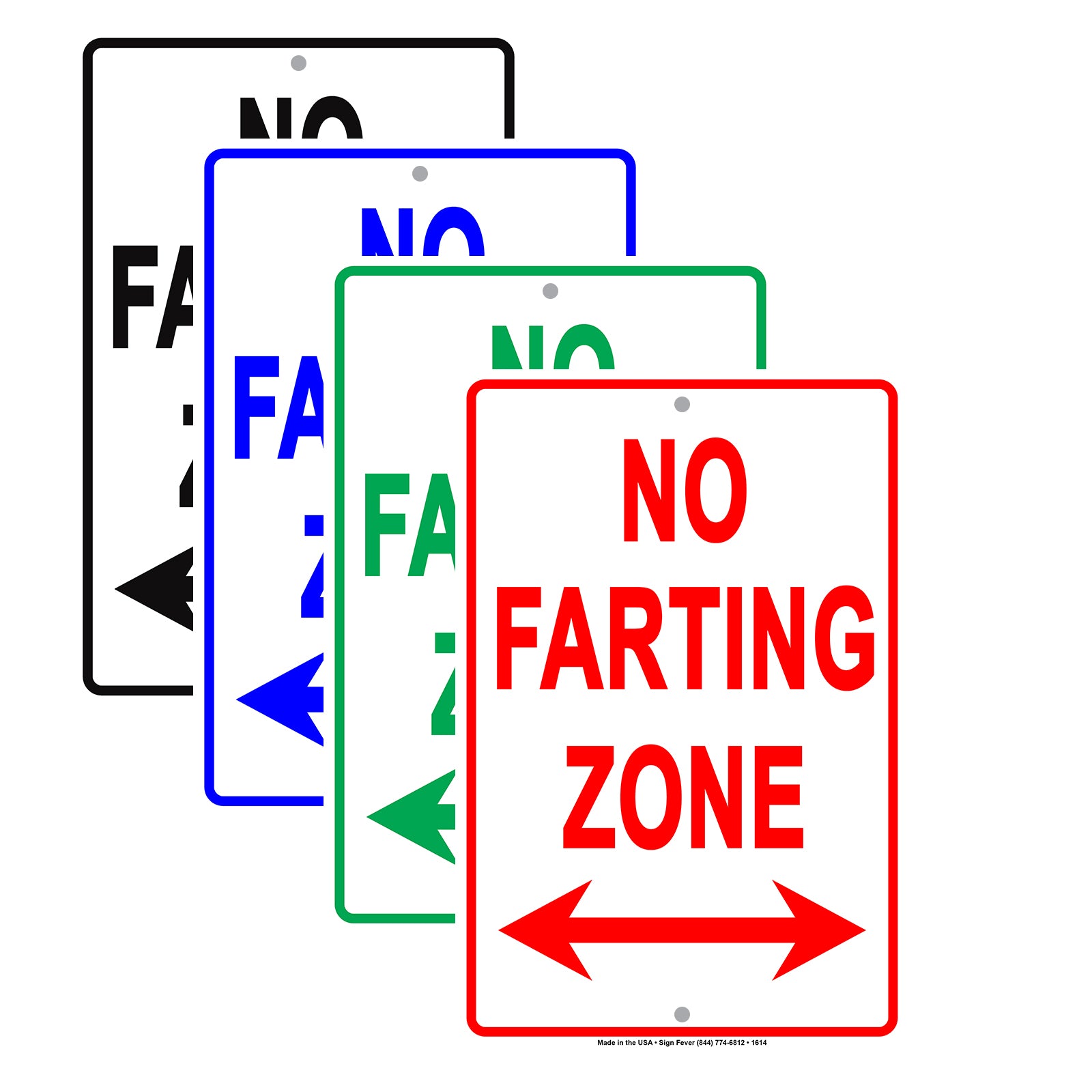 No Farting Zone Funny Sign | Aluminum Sign - Sign Fever