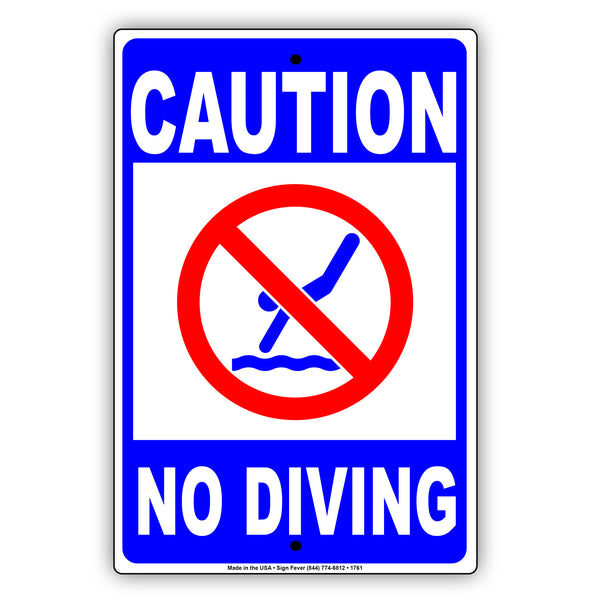 Caution No Diving Allowed Swimming Pool | Notice Pool Sign - Sign Fever