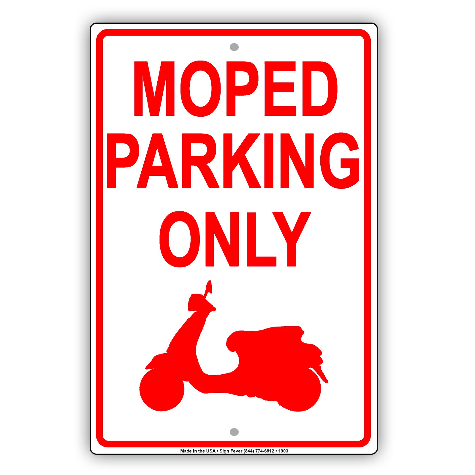 Moped Parking Only Aluminium Metal Sign - Sign Fever