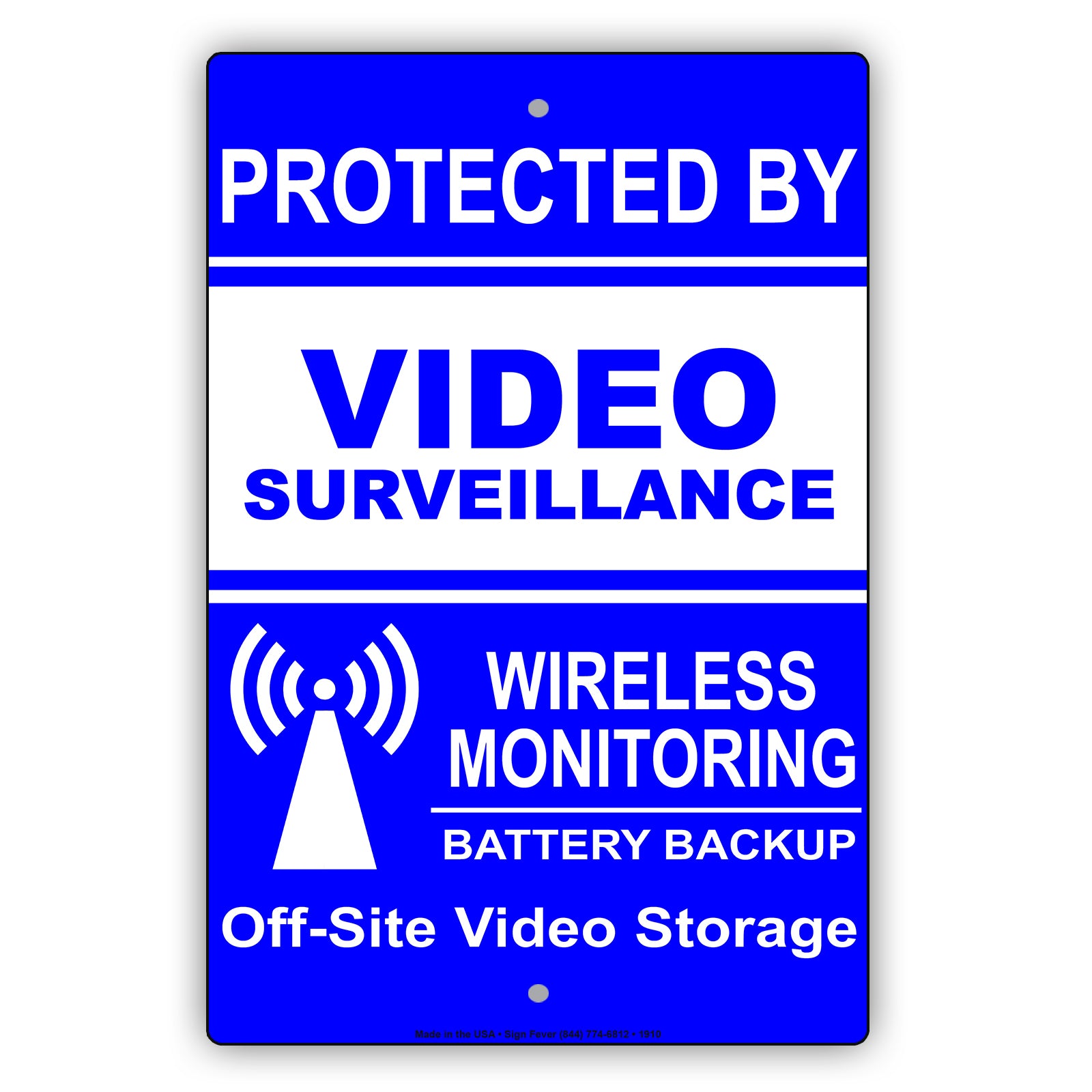 Protected By Video Surveillance Wireless Monitoring Sign - Sign Fever