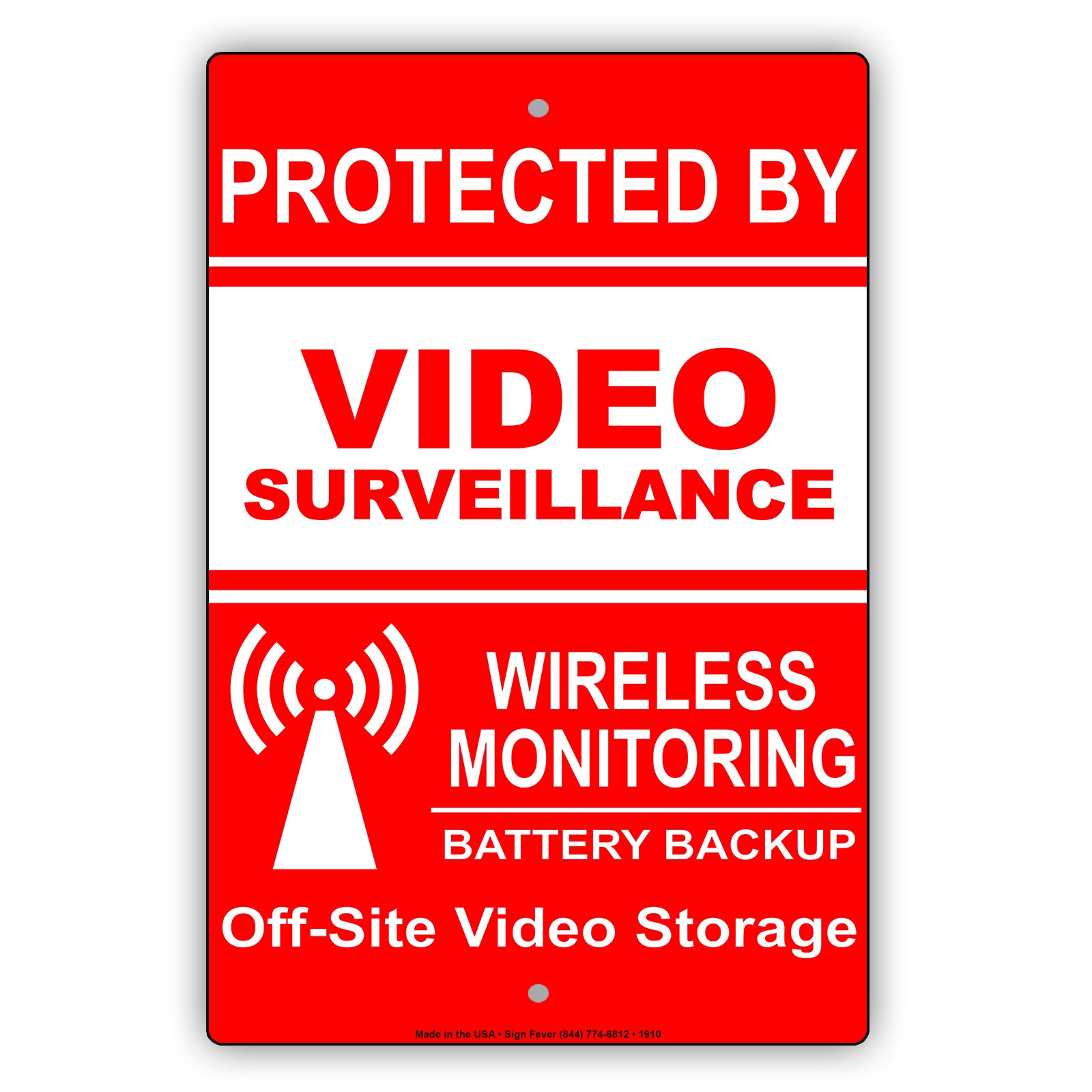 Protected By Video Surveillance Wireless Monitoring Sign - Sign Fever