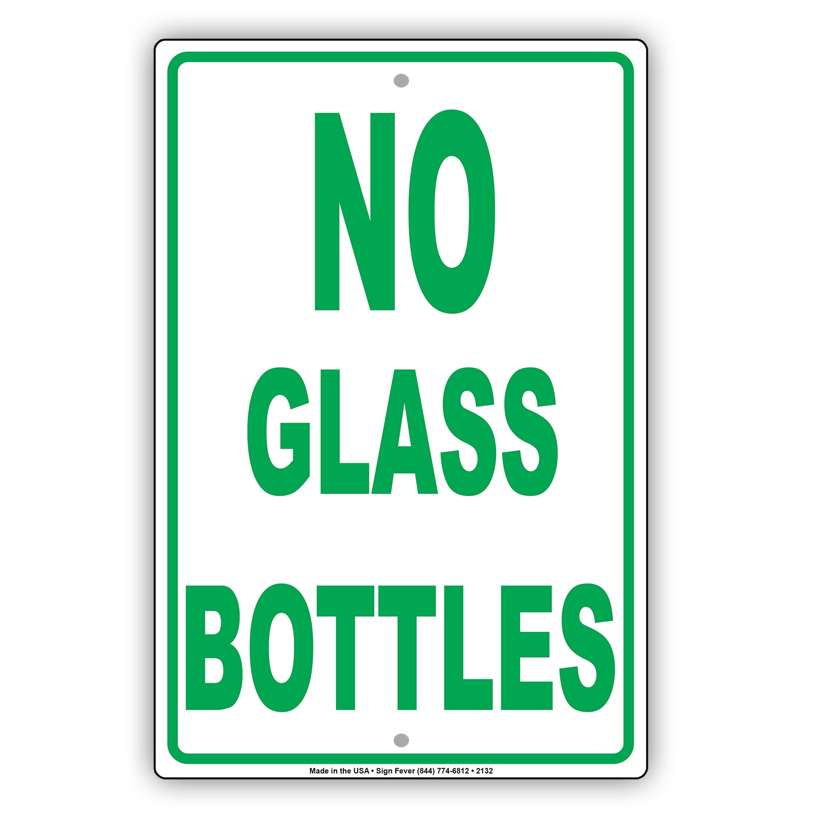 No Glass Bottles Sign - Sign Fever