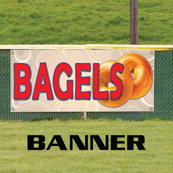 Bagels Bread Breakfast Cafe & Restaurant Marketing Vinyl | Banner Sign ...
