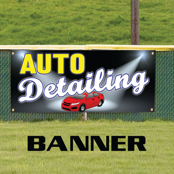 Auto Detailing Services Workshop & Garage Vinyl | Banner Sign - Sign Fever