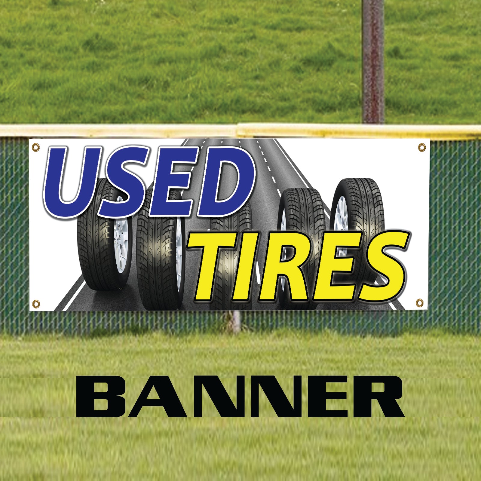 Used Tires Wholesale Shop Advertising Vinyl | Banner Sign - Sign Fever