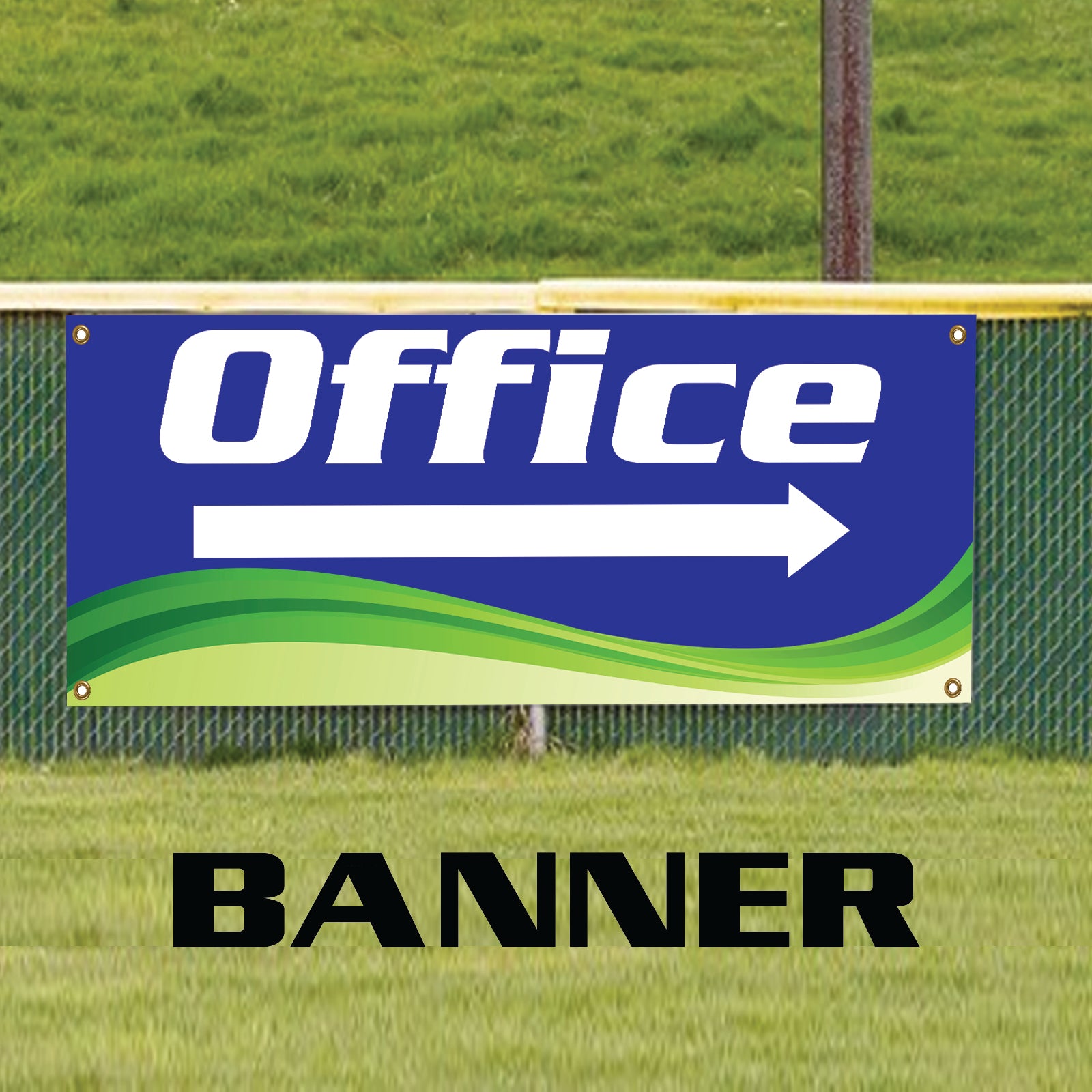 Office With Right Arrow Advertising Marketing Vinyl | Banner Sign ...