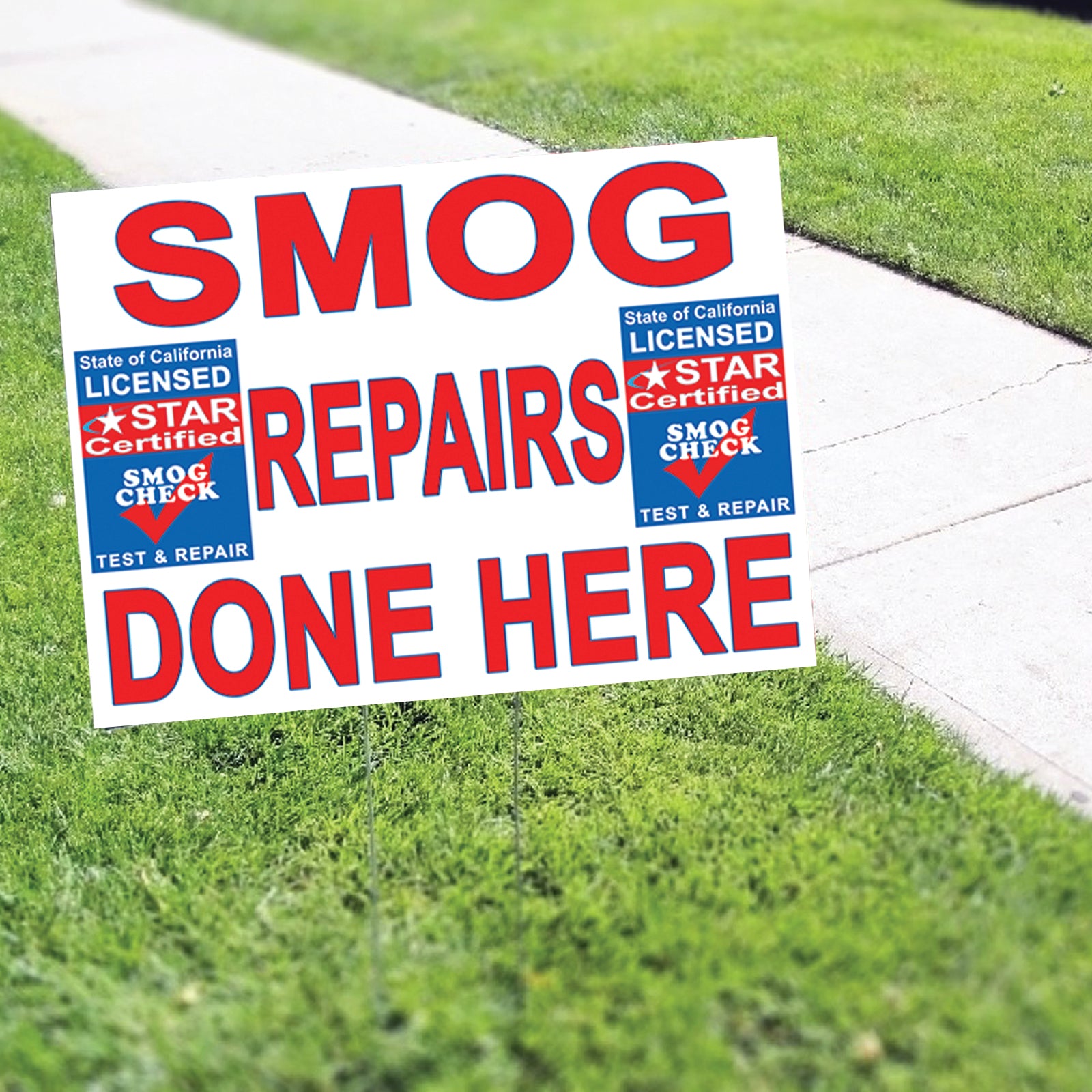 Smog Repairs Done Here Coroplast Yard Sign – Sign Fever