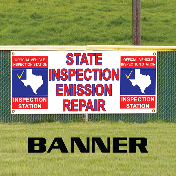 State Inspection Emission Repair Advertising Vinyl | Banner Sign - Sign ...