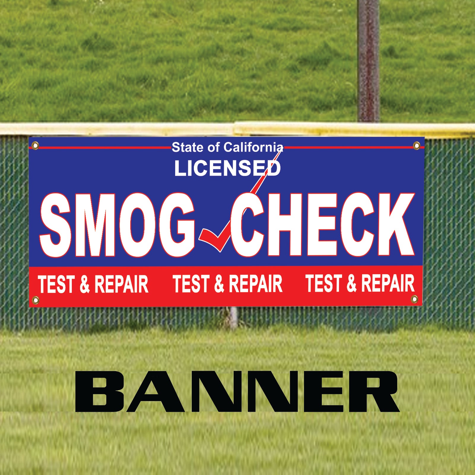 Test & Repair Smog Check Licensed Advertising Vinyl | Banner Sign ...