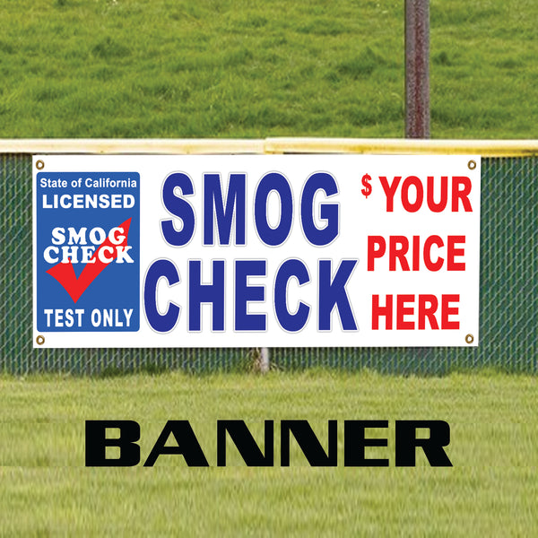 Smog Check Custom Price Advertising Vinyl | Banner Sign - Sign Fever