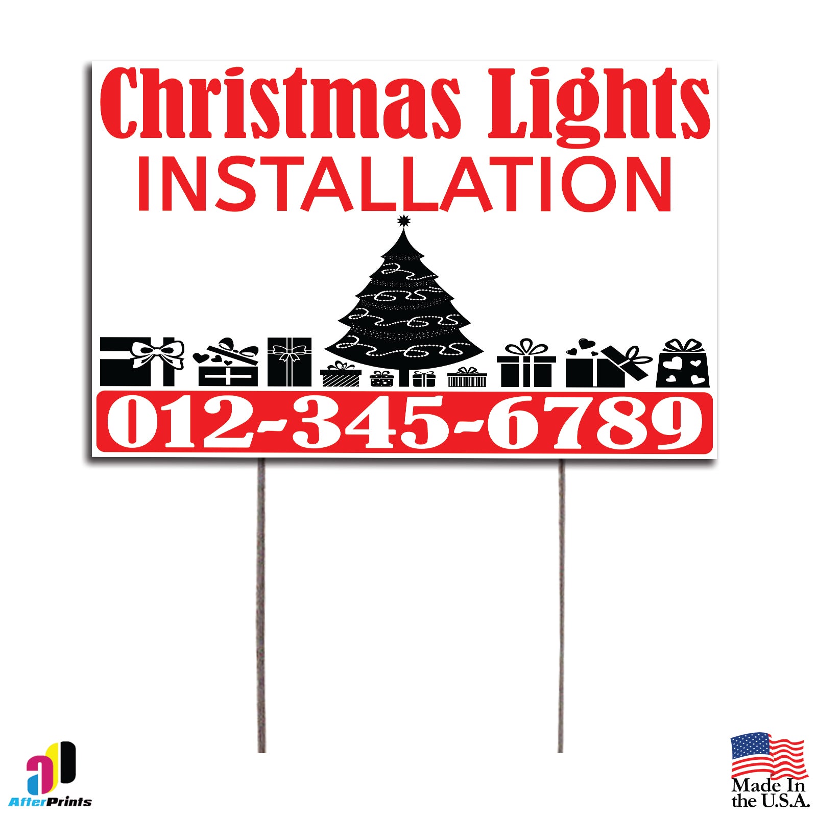 Christmas Lights Installation Customized Yard Sign - Sign Fever