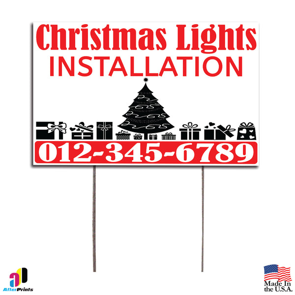 Christmas Lights Installation Customized Yard Sign - Sign Fever