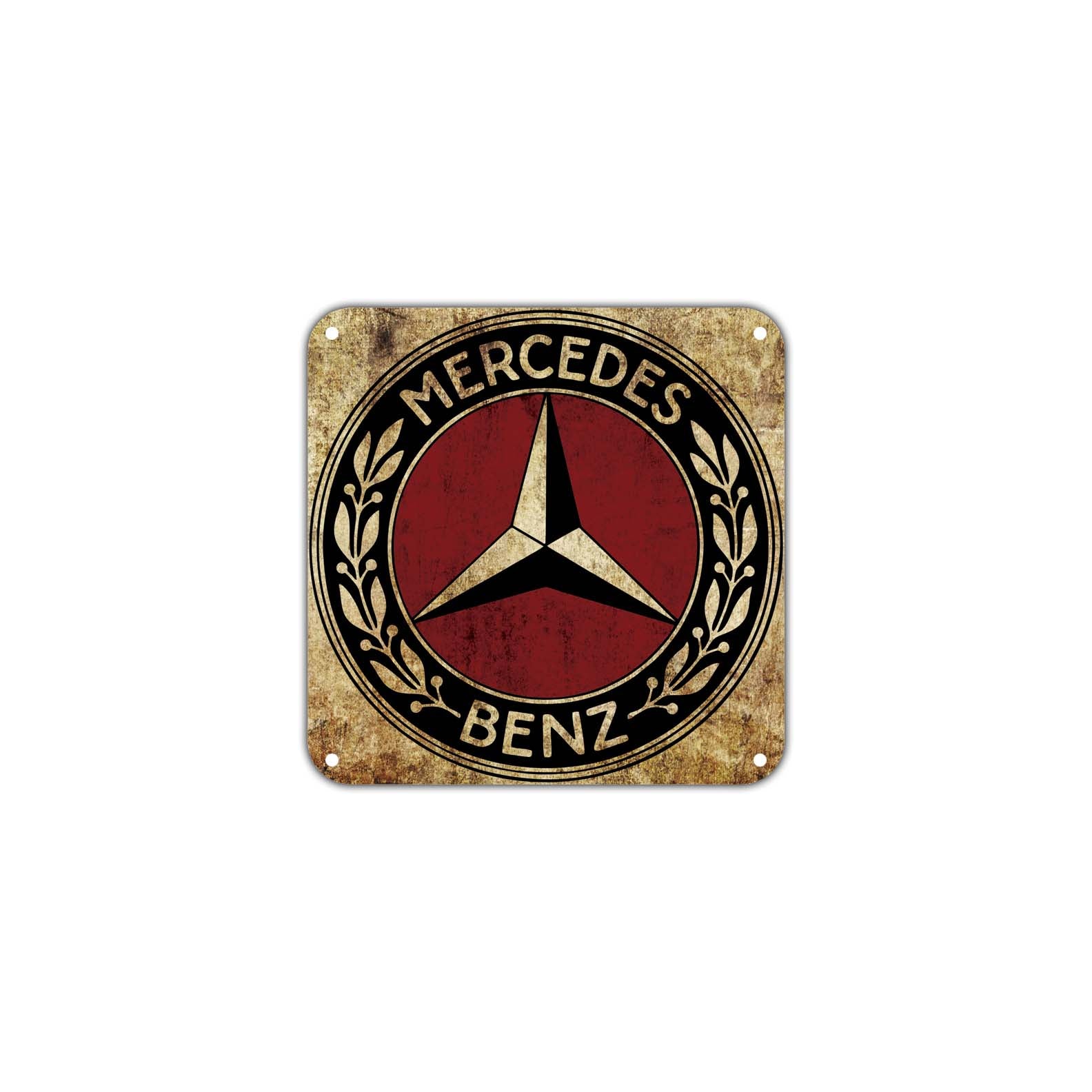 Mercedes Benz Logo | Novelty Metal Square Sign - Sign Fever