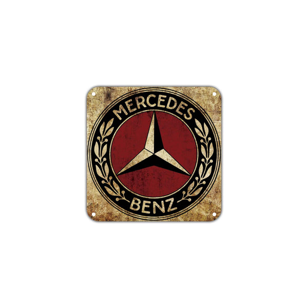 Mercedes Benz Logo | Novelty Metal Square Sign - Sign Fever