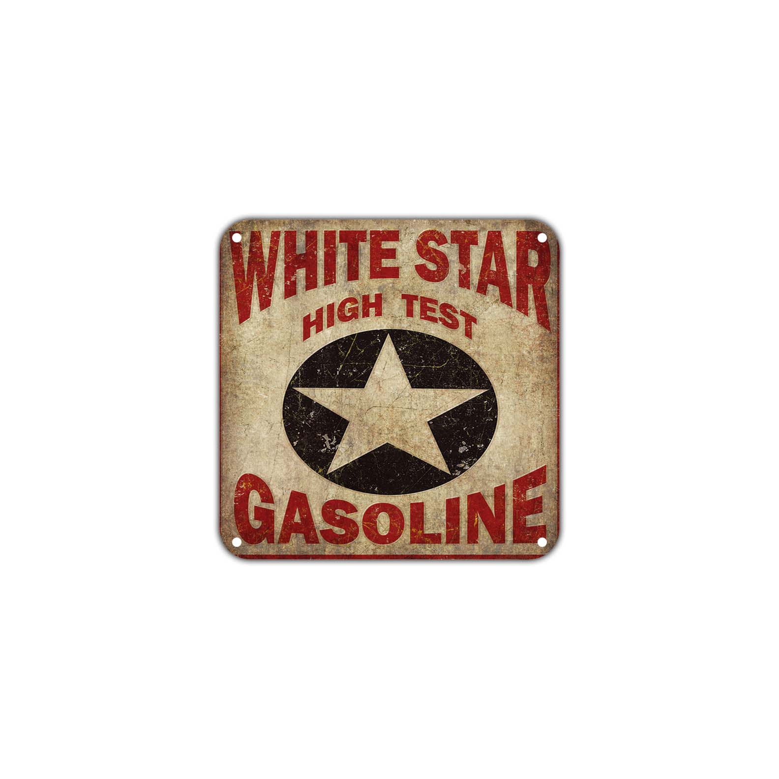 White Star High Test Gasoline | Novelty Metal Square Sign – Sign Fever