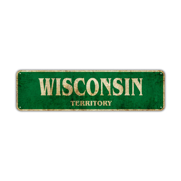 Wisconsin Territory Vintage Street Sign - Sign Fever