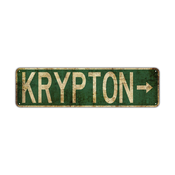 Krypton | Old Looking Metal Street Signs - Sign Fever