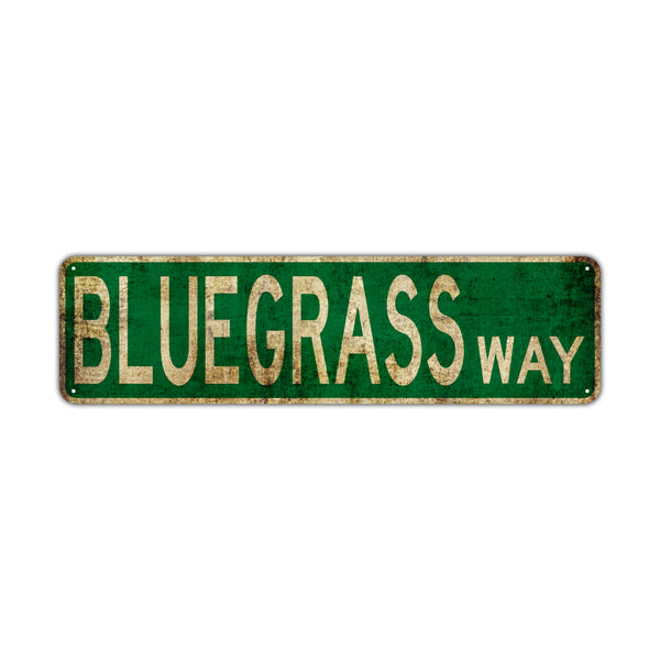 Bluegrass Way | Old Looking Metal Street Signs - Sign Fever