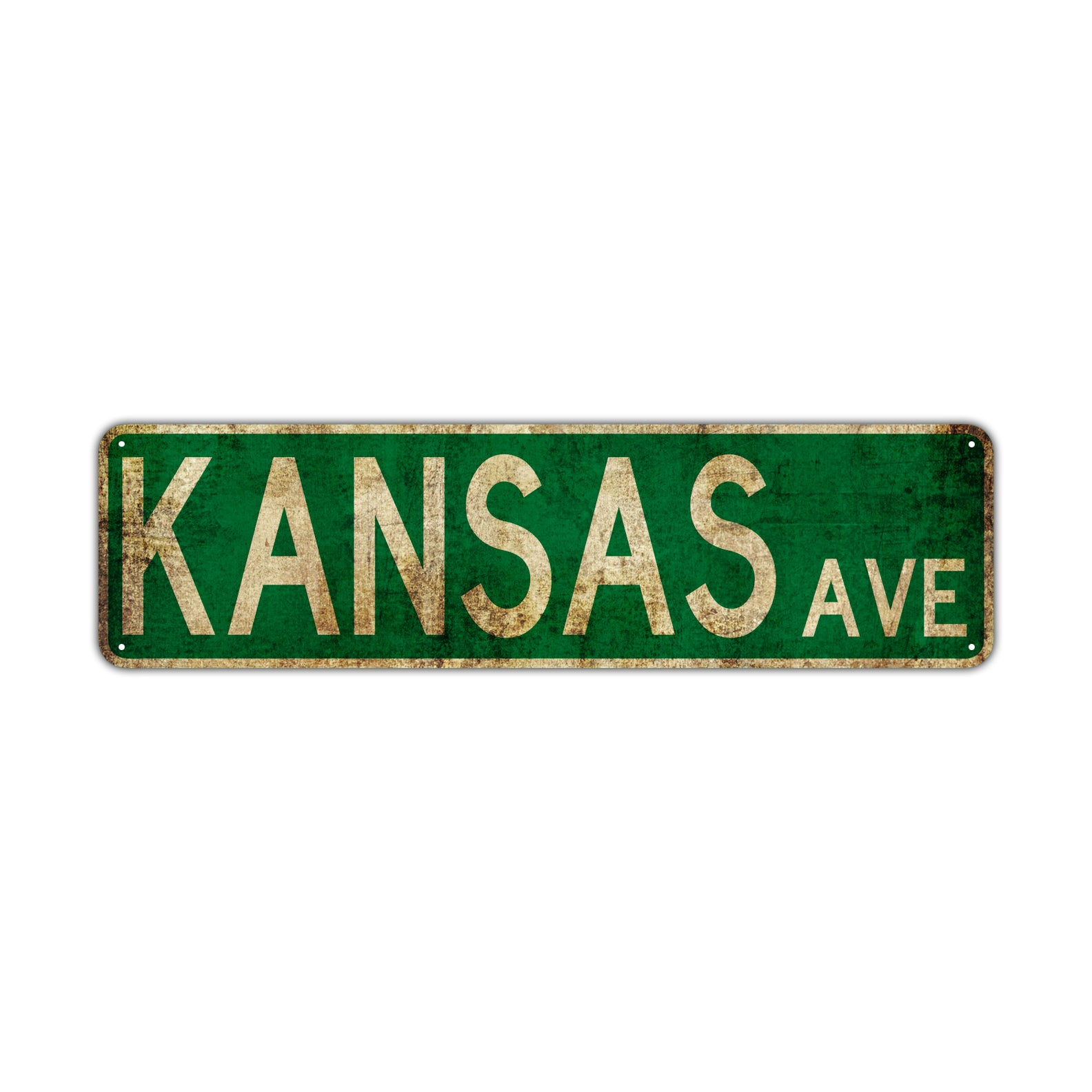 Kansas Ave | Old Looking Metal Street Signs – Sign Fever