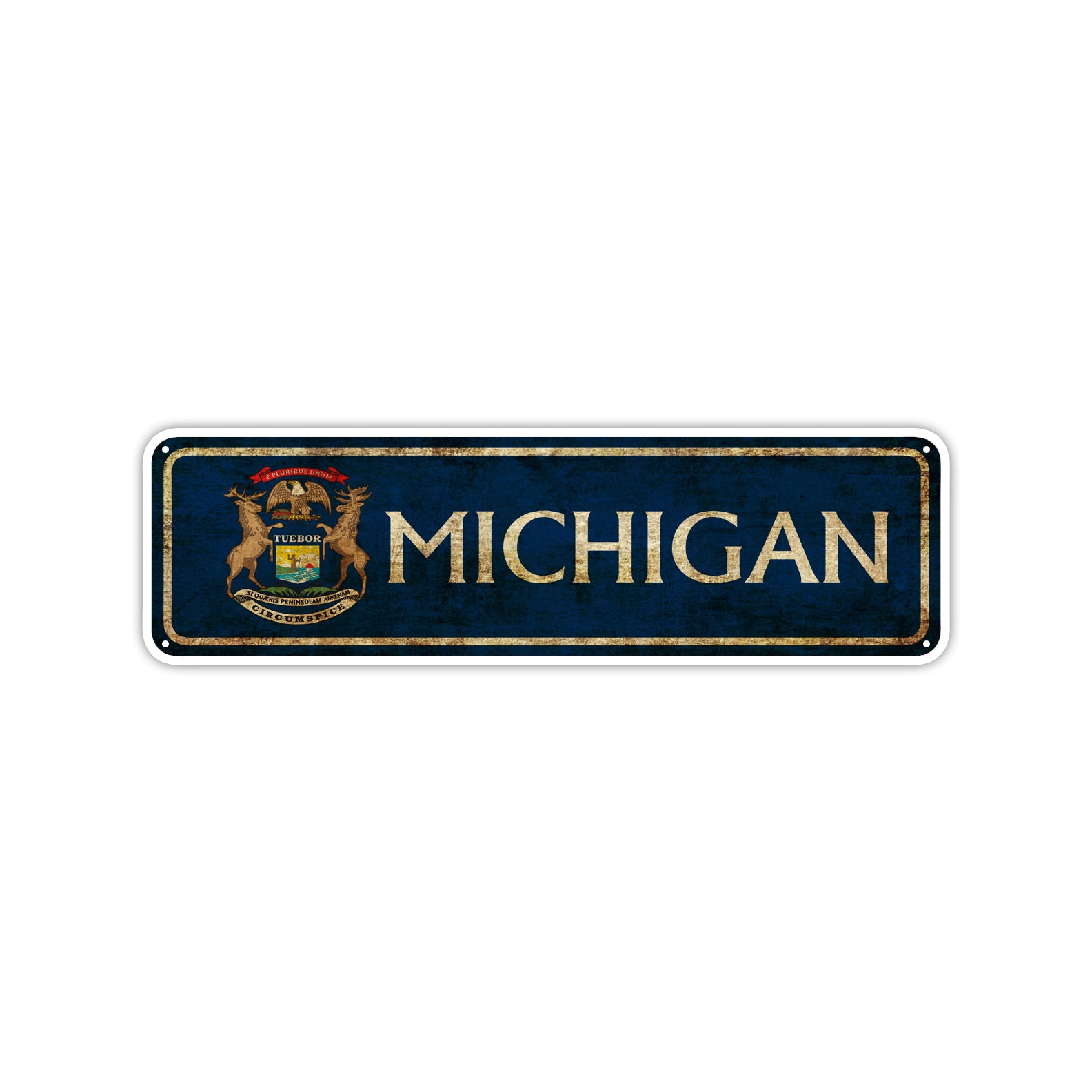 Michigan State Flag | Metal Street Sign – Sign Fever