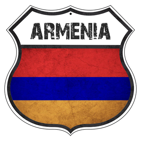 Country Of Armenia Flag | Metal Shield Sign - Sign Fever