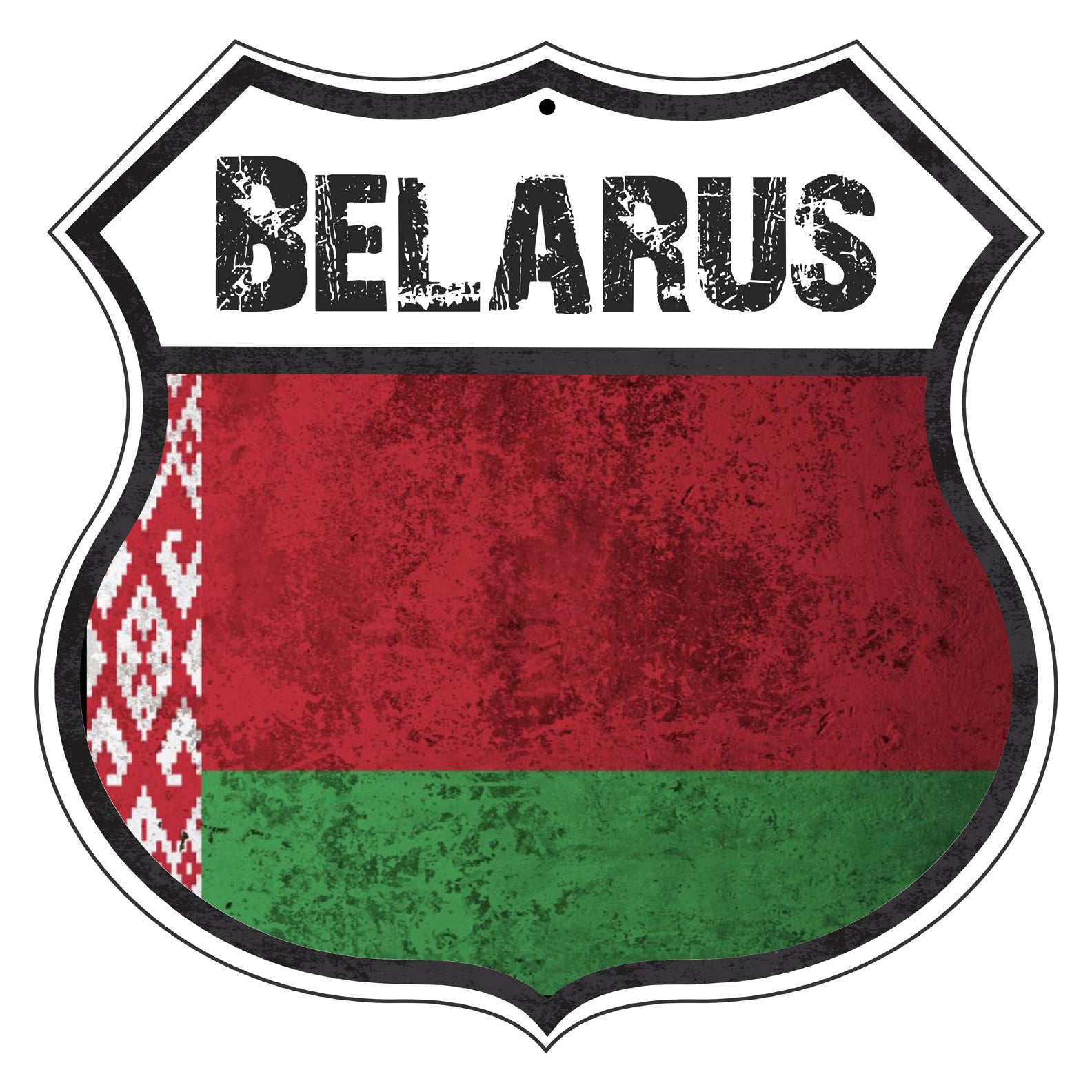 Country Of Belarus Flag | Metal Shield Sign - Sign Fever