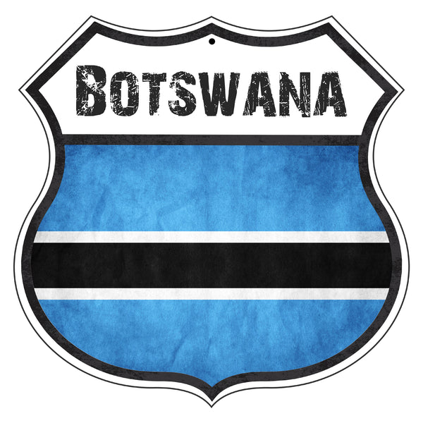 Country Of Botswana Flag | Metal Shield Sign - Sign Fever