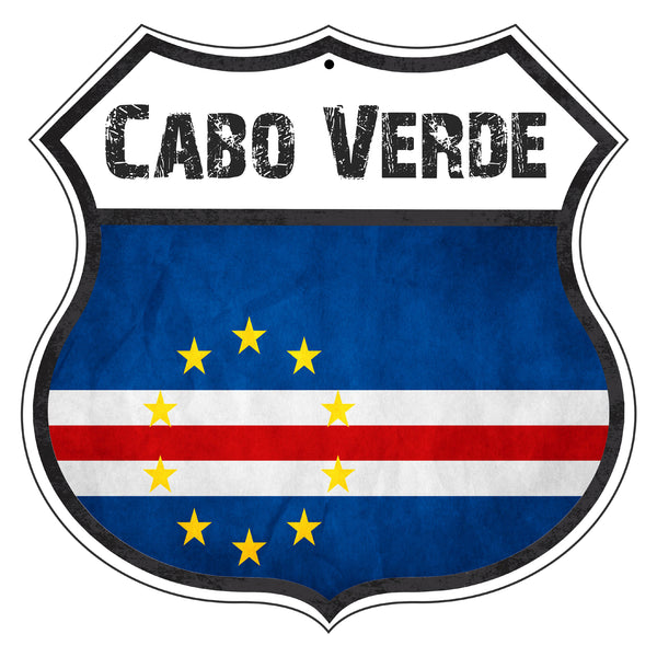 Country Of Cabo Verde Flag | Metal Shield Sign - Sign Fever