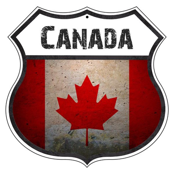 Country Of Canada Flag | Metal Shield Sign - Sign Fever