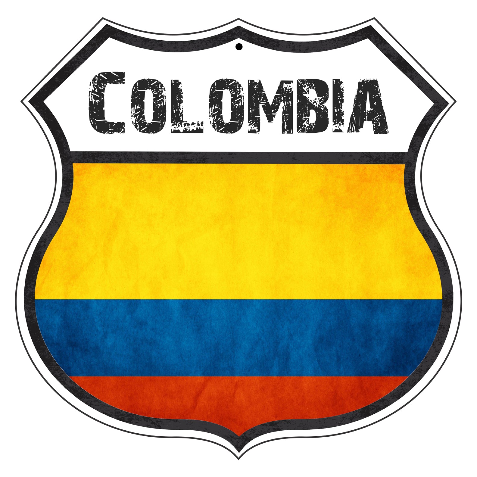 Country Of Colombia Flag | Metal Shield Sign - Sign Fever