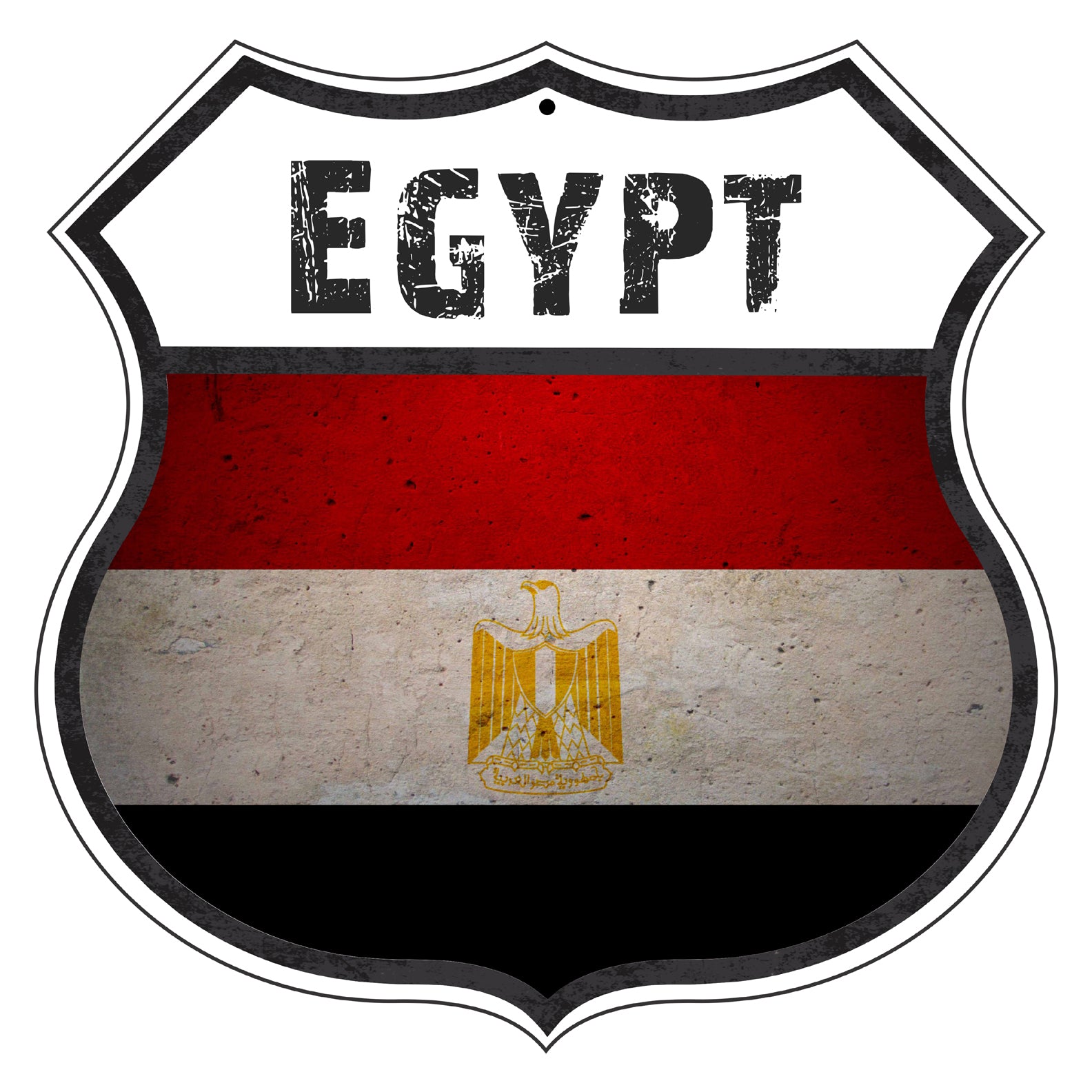 Country Of Egypt Flag | Metal Shield Sign – Sign Fever