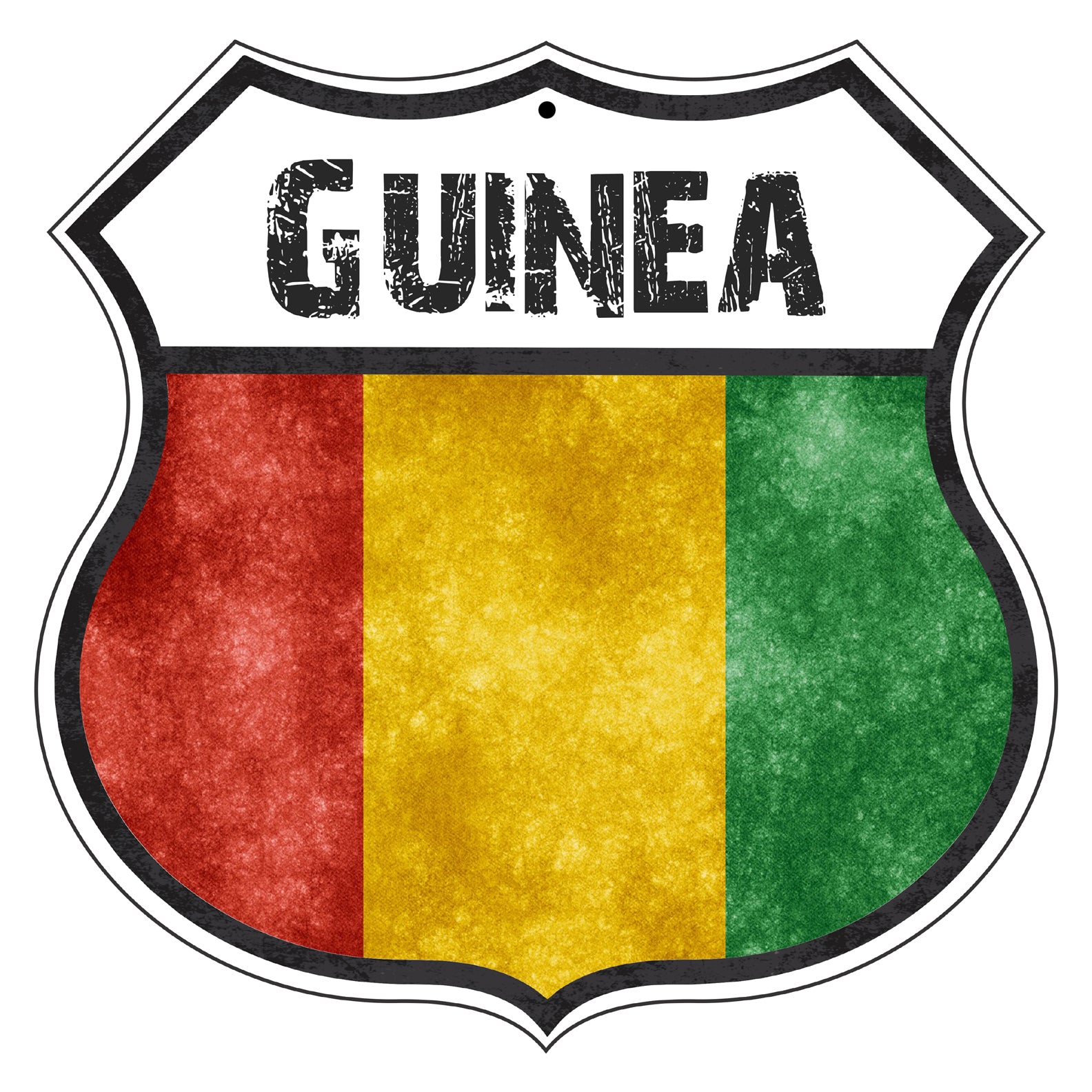 Country Of Guinea Flag | Metal Shield Sign – Sign Fever