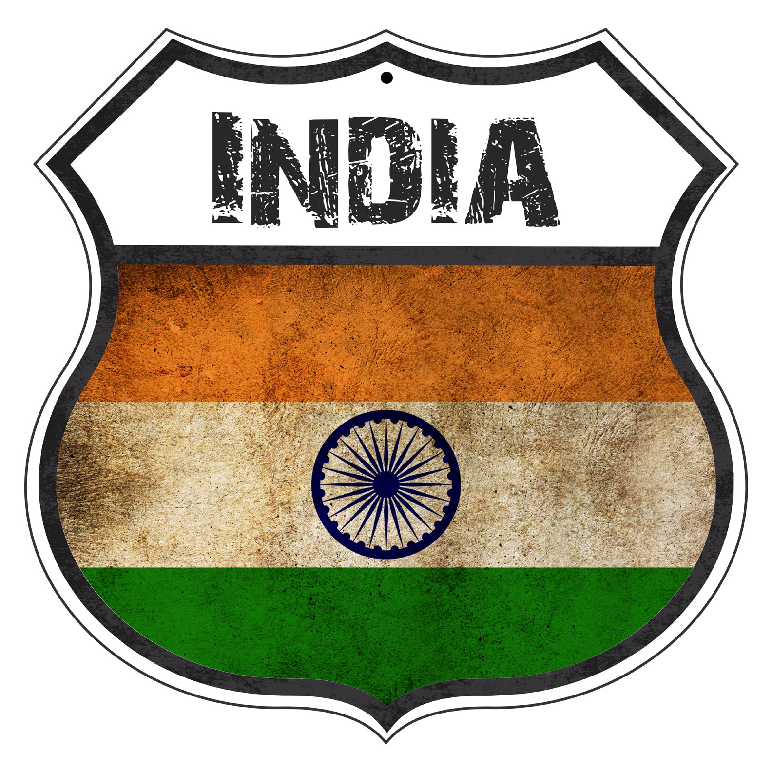 Country Of India Flag | Metal Shield Sign – Sign Fever