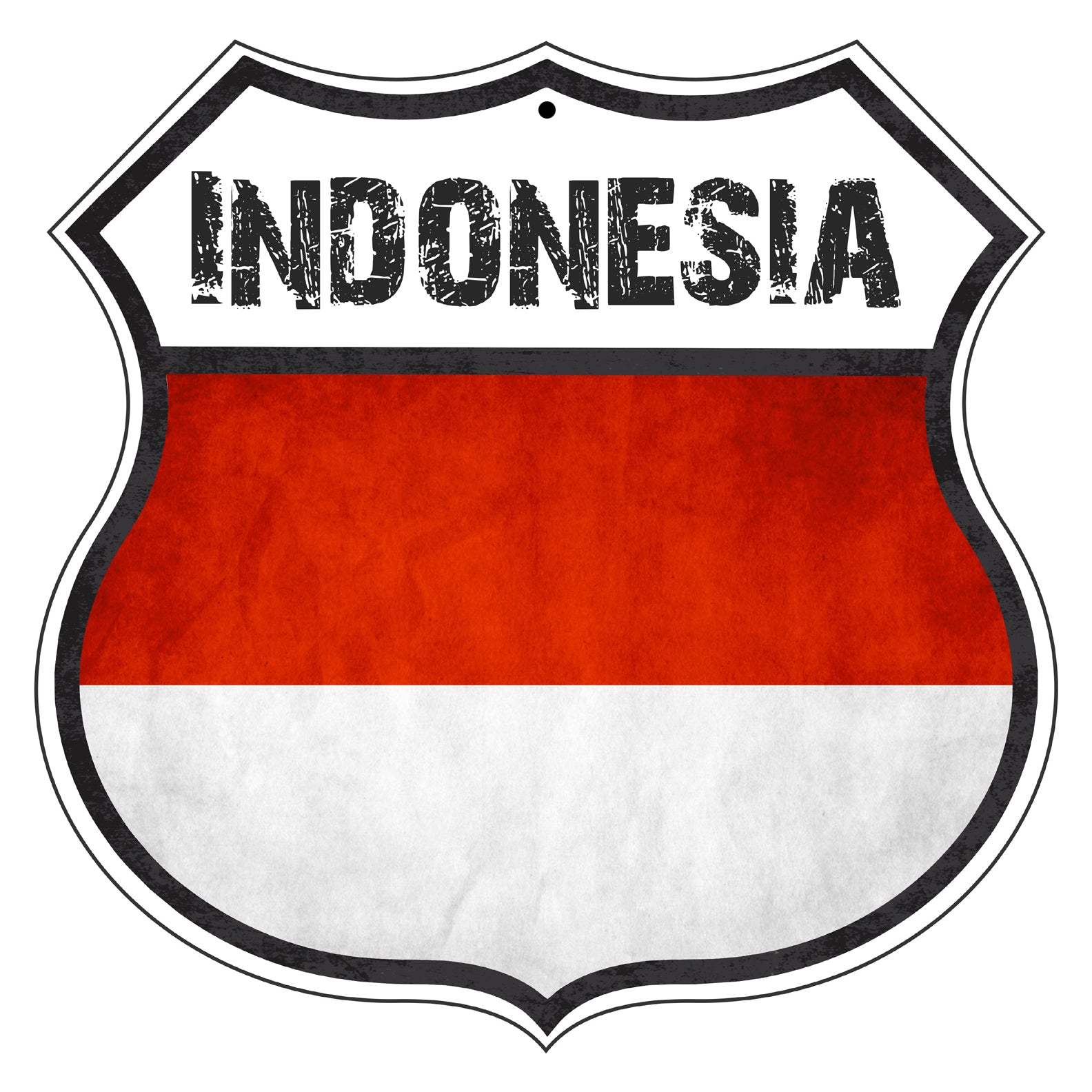 Country Of Indonesia Flag | Metal Shield Sign - Sign Fever