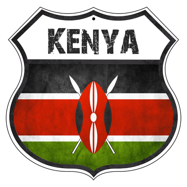 Country Of Kenya Flag | Metal Shield Sign - Sign Fever