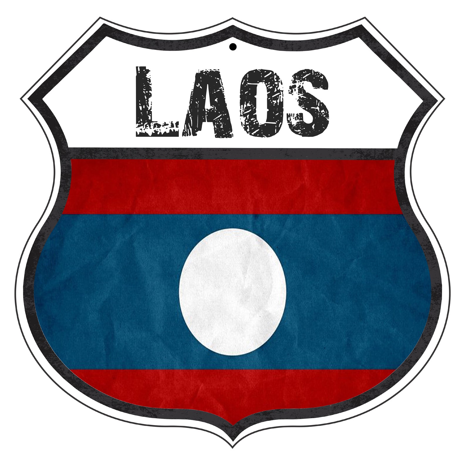 Country Of Laos Flag | Metal Shield Sign - Sign Fever