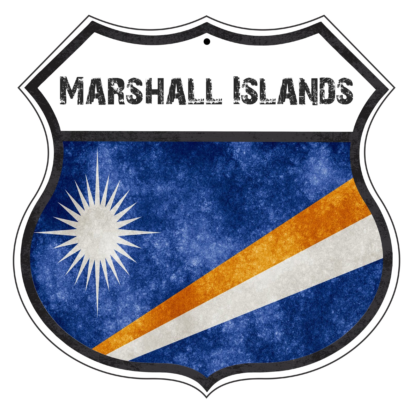 Country Of Marshall Islands Flag | Metal Shield Sign – Sign Fever