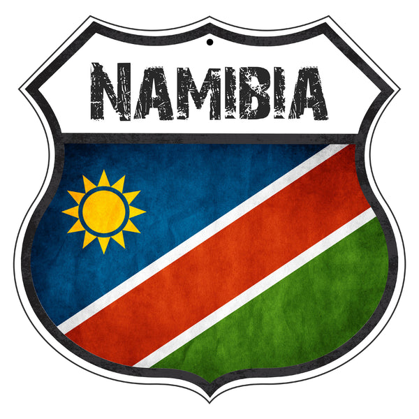 Country Of Namibia Flag | Metal Shield Sign - Sign Fever