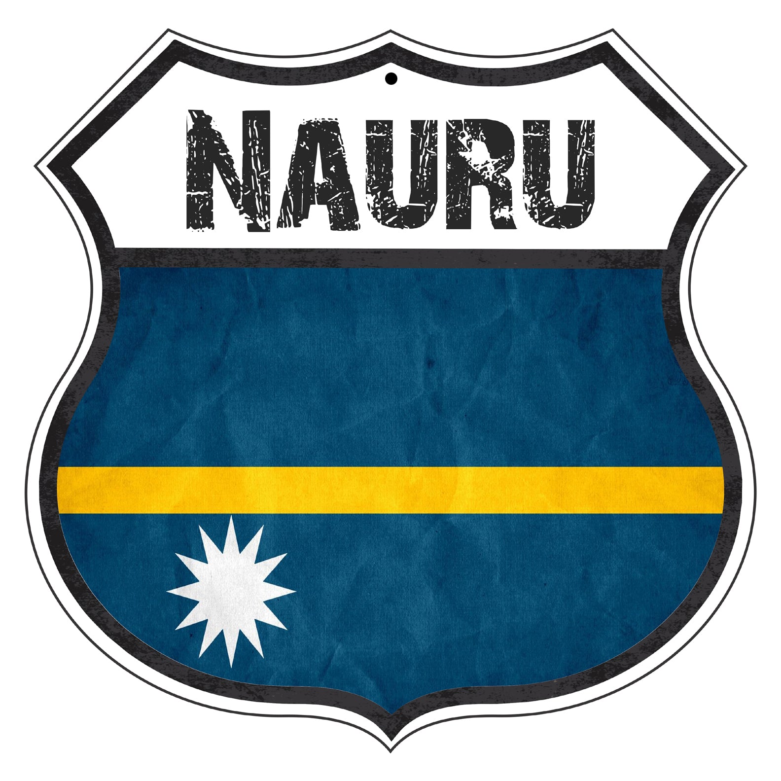 Country Of Nauru Flag | Metal Shield Sign – Sign Fever