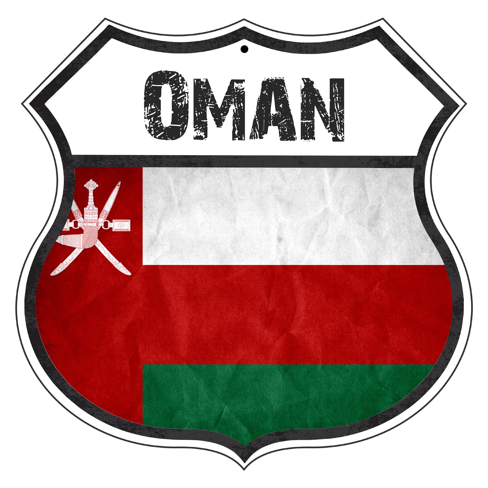 Country Of Oman Flag | Metal Shield Sign - Sign Fever