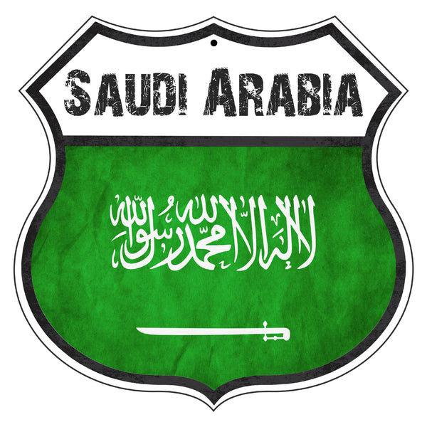 Country Of Saudi Arabia Flag | Metal Shield Sign - Sign Fever